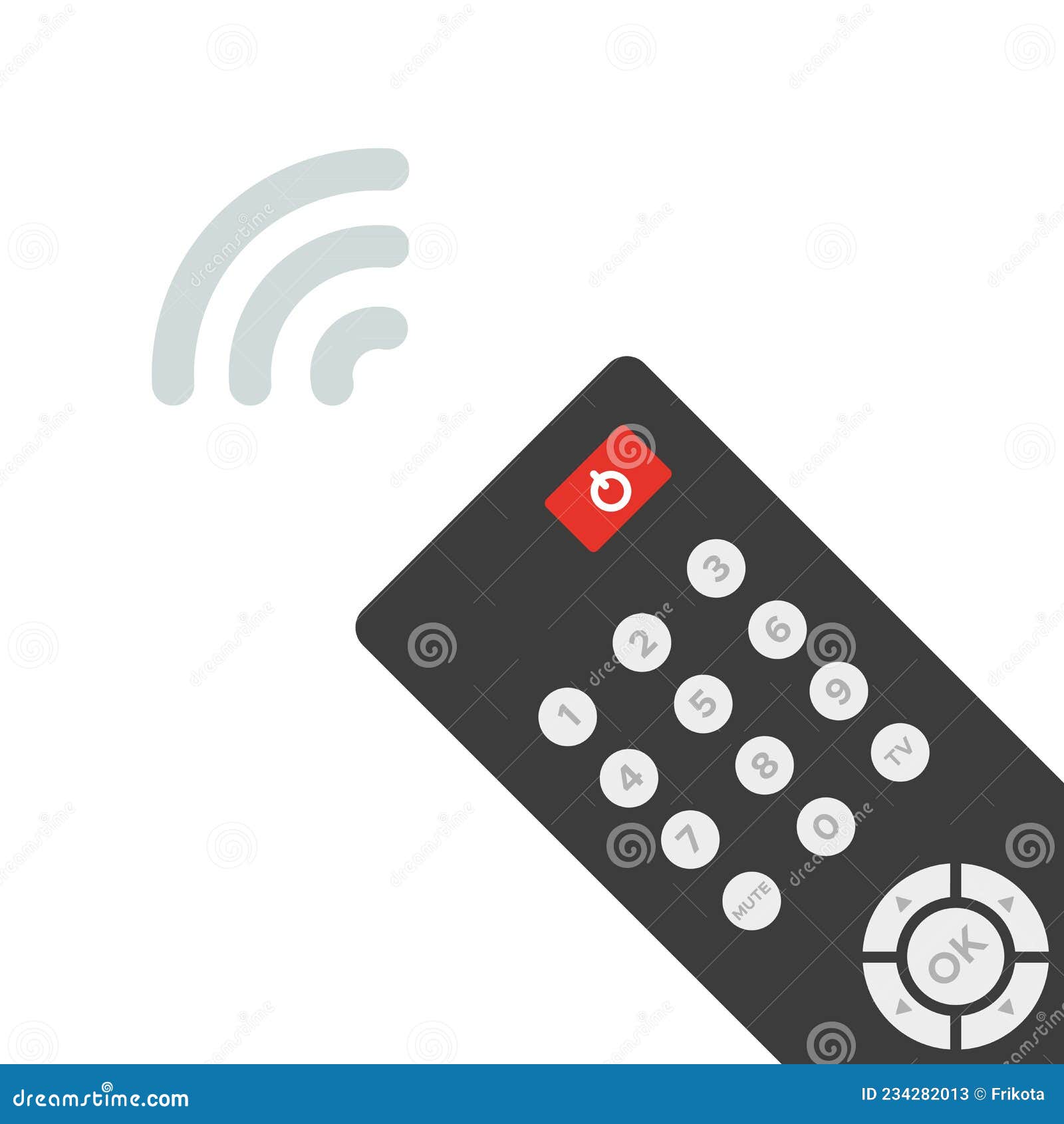 Remote Control. TV Remote Controller with Wireless Signal. Vector ...