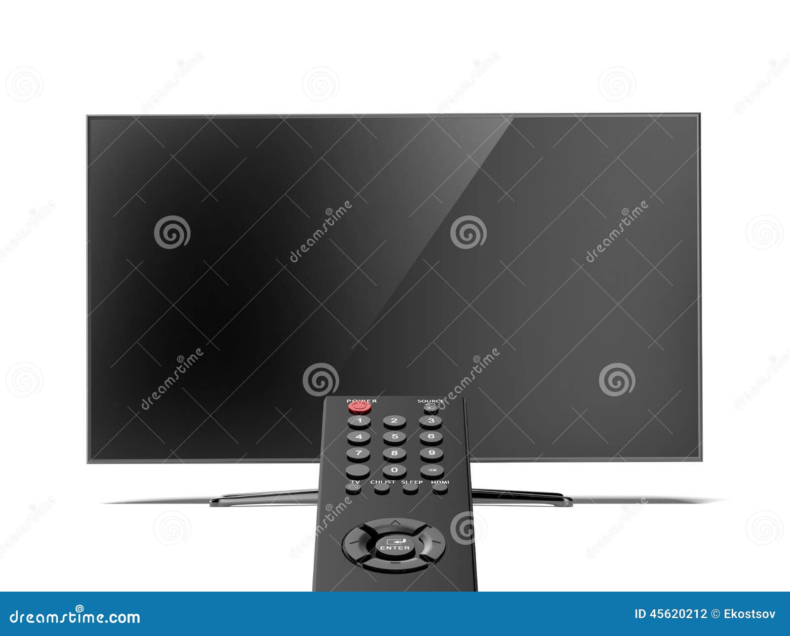Remote Control and the TV Screen Stock Photo - Image of button, media ...