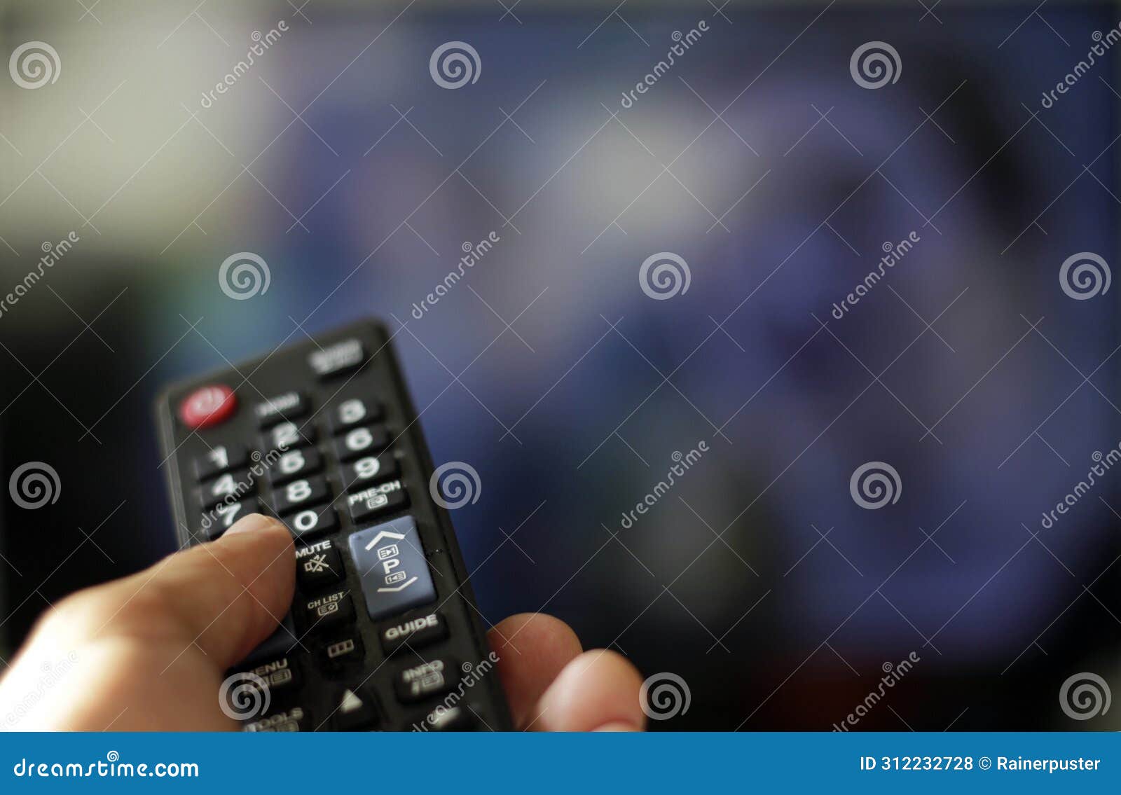 Remote Control and TV Screen Stock Photo - Image of thumb, display ...