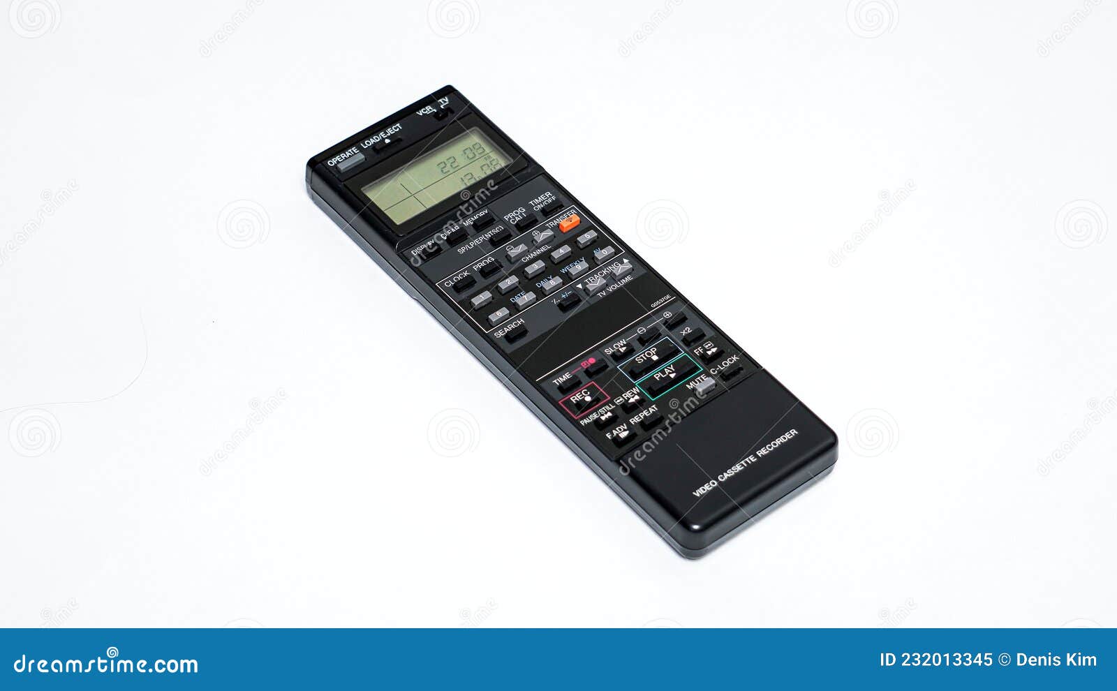 Remote Control for TV/VCR with LCD Screen Stock Image - Image of video ...