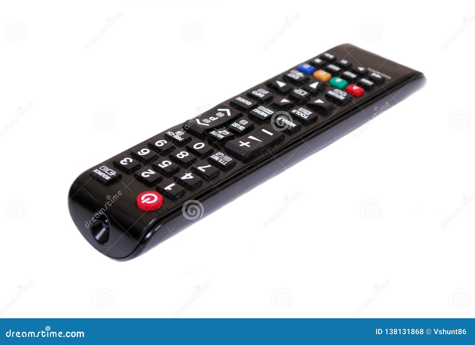 The Remote Control from the TV on White Background. Stock Photo - Image ...