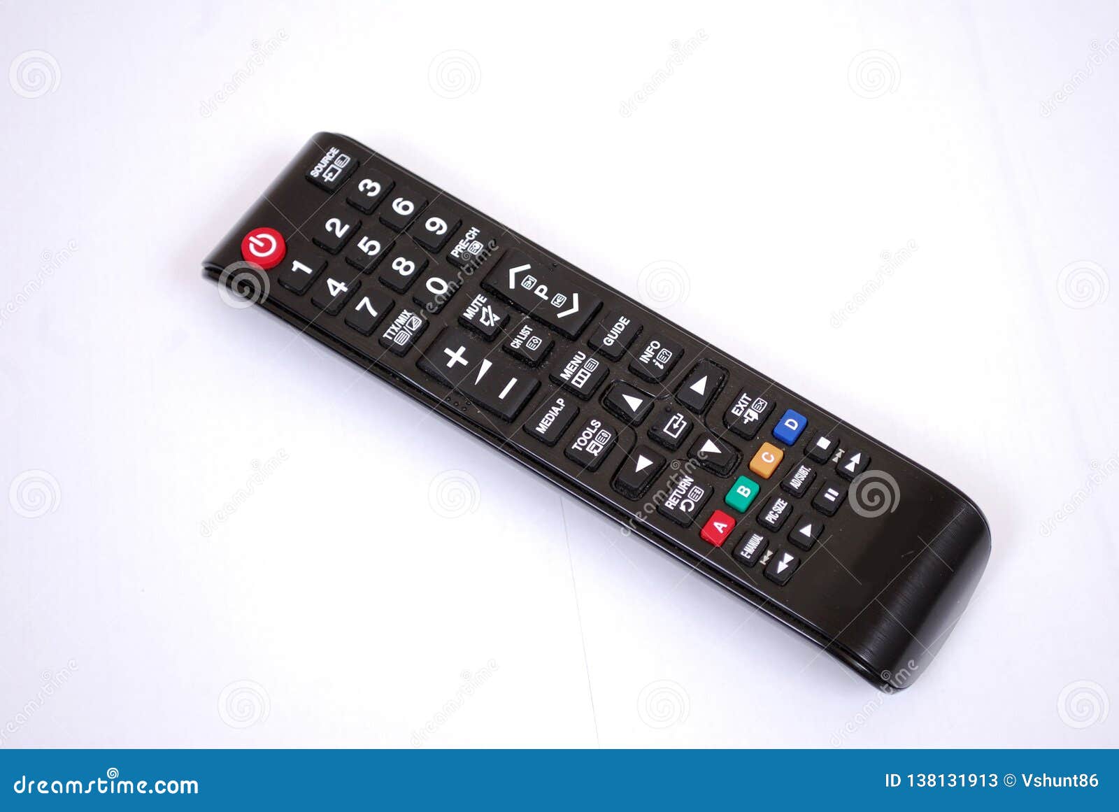 The Remote Control from the TV on White Background. Stock Image - Image ...