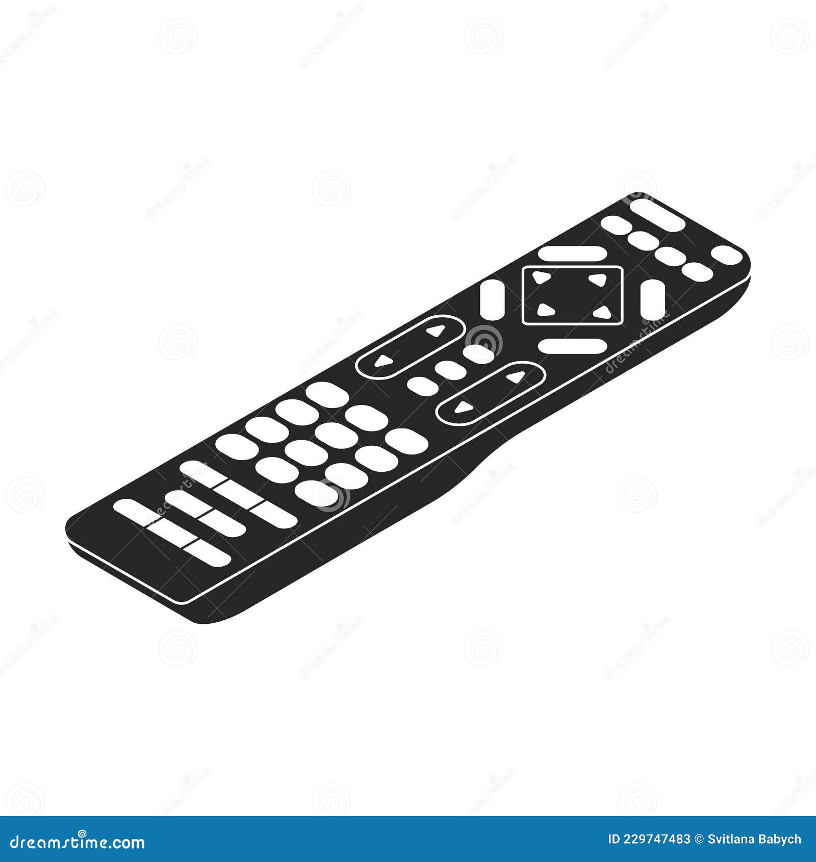 Remote Control Vector Icon. Black Vector Icon Isolated on White ...