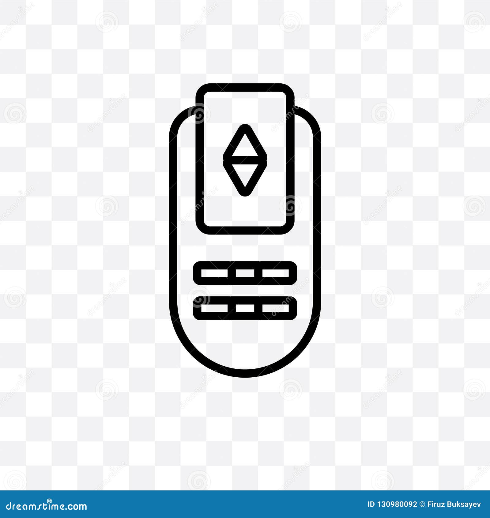 Remote Control Vector Linear Icon Isolated on Transparent Background ...