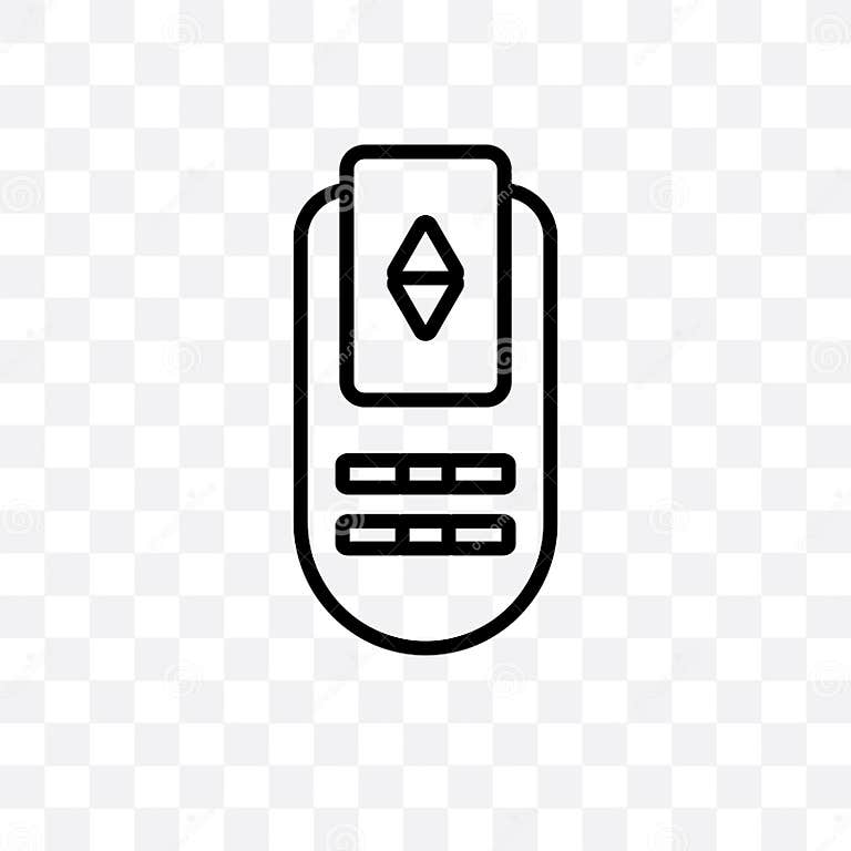 Remote Control Vector Linear Icon Isolated on Transparent Background ...