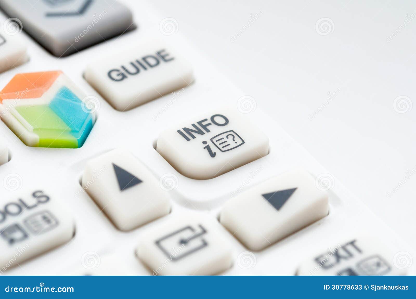 Remote Controler Info Button Stock Image - Image of detail, universal ...