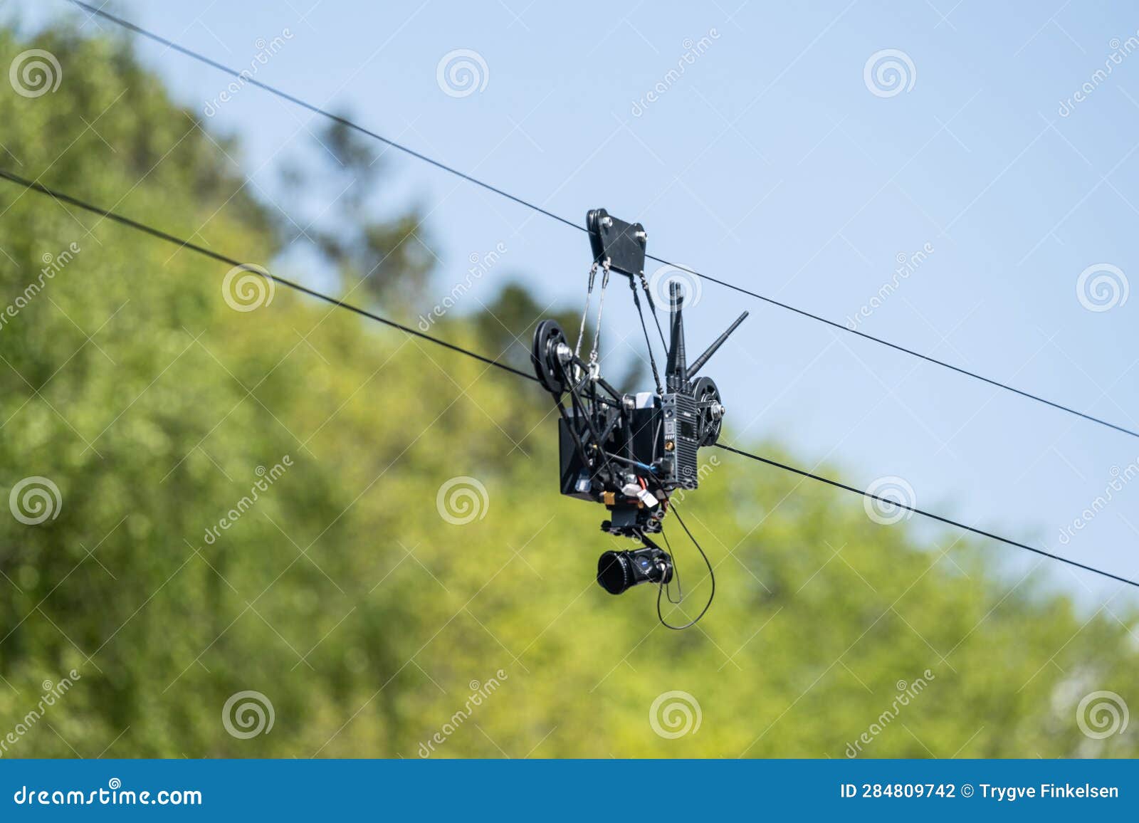 Remote Controlled Camera on a Wire.. Stock Photo - Image of equipment ...