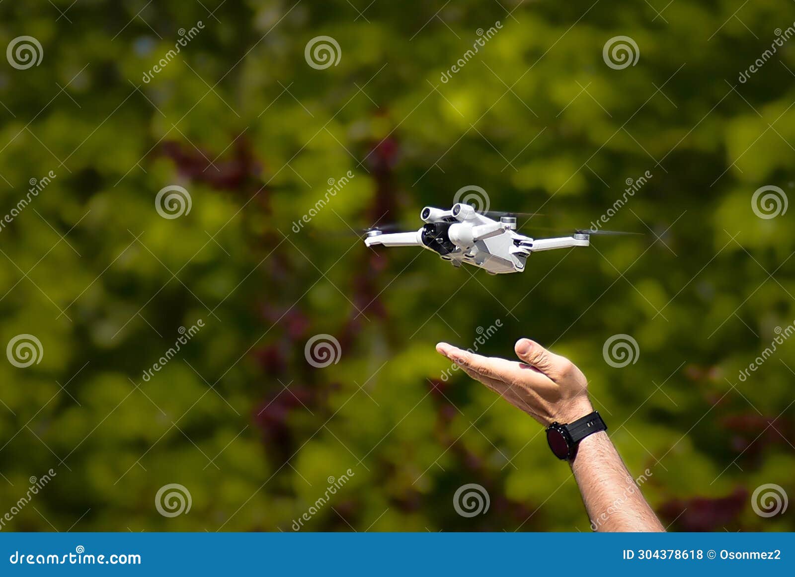 Remote-controlled Helicopter with Four Rotors and Camera Stock Photo ...