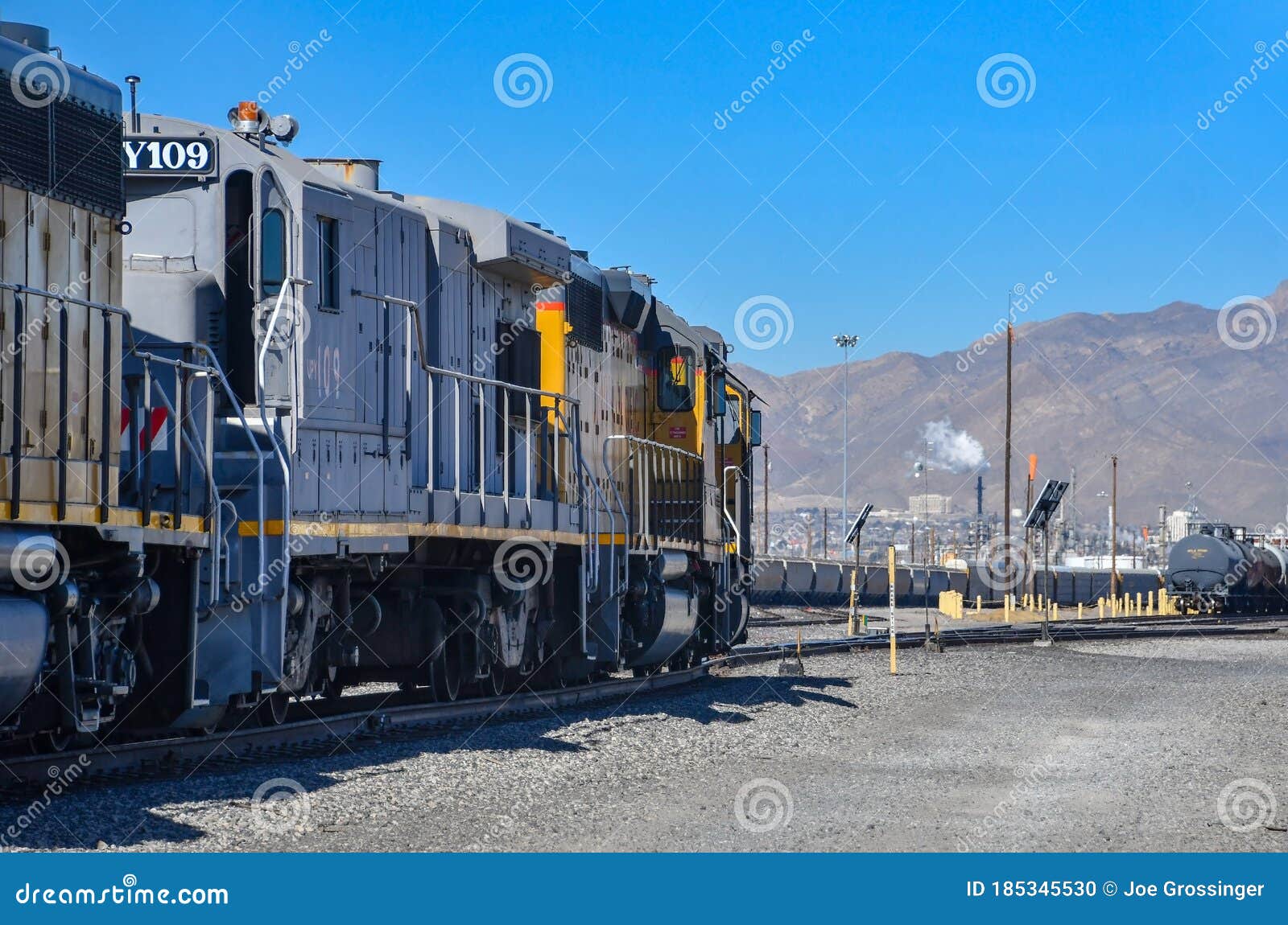 A Remote Controlled Train Rolling Along in the El Paso, Texas Switching ...