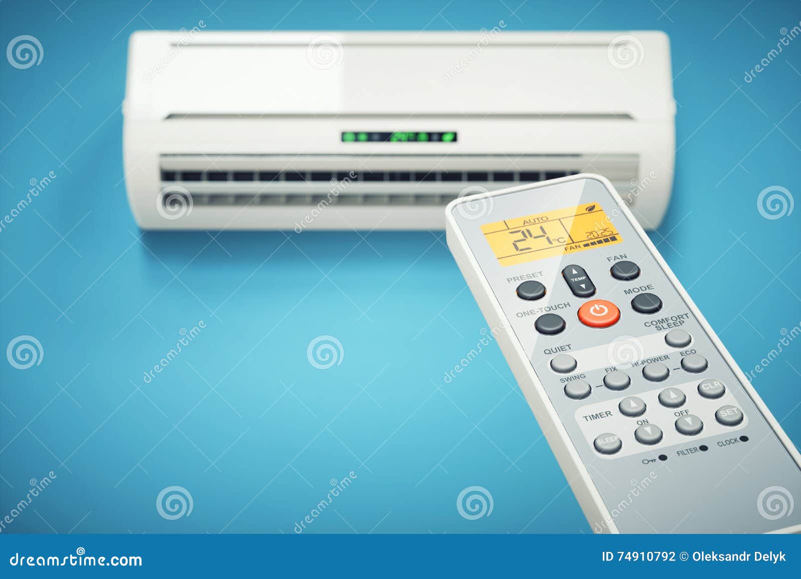Remote Controller of Air Conditioner Indoor Stock Illustration ...