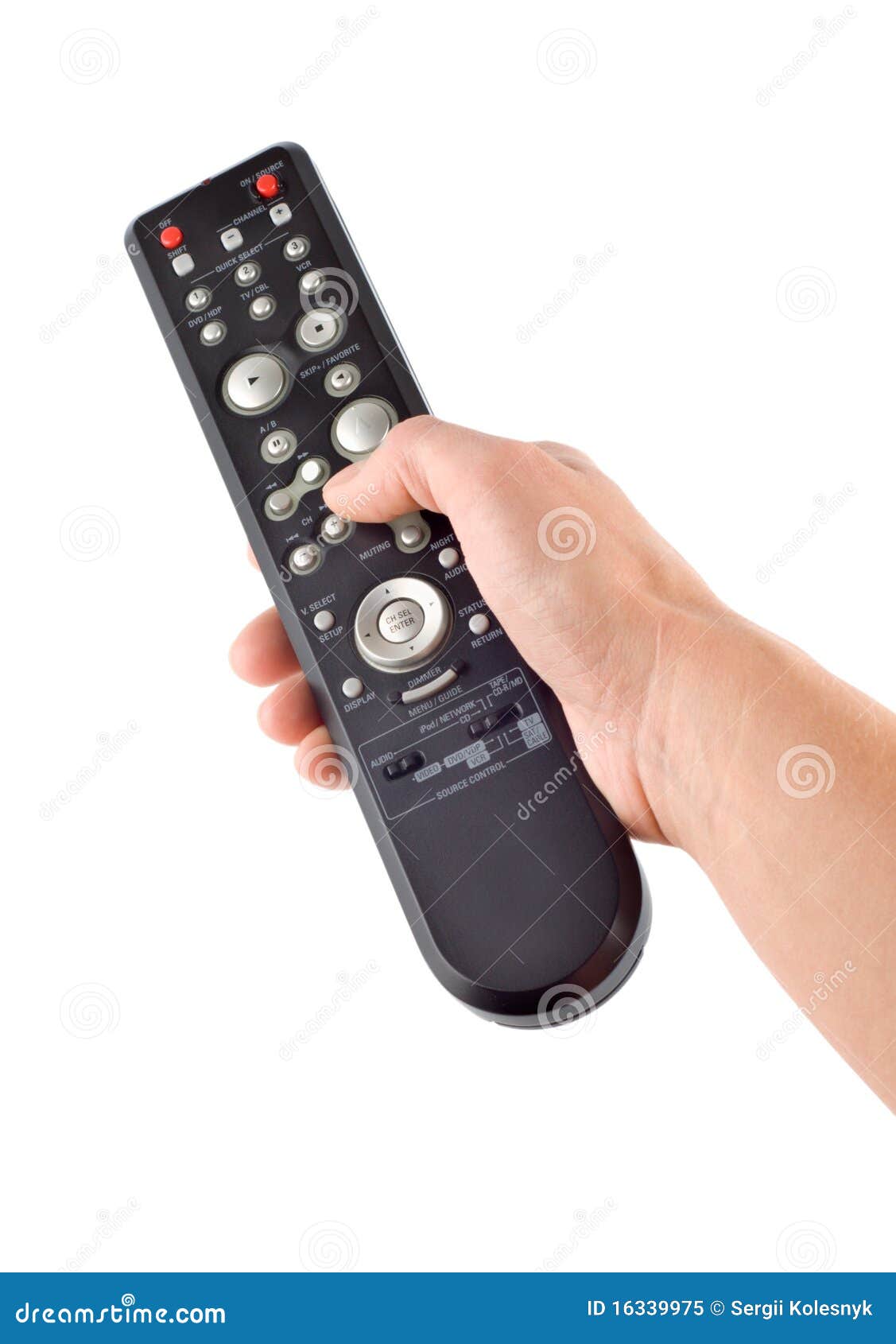 Remote Controller in a Hand Isolated Stock Image - Image of background ...