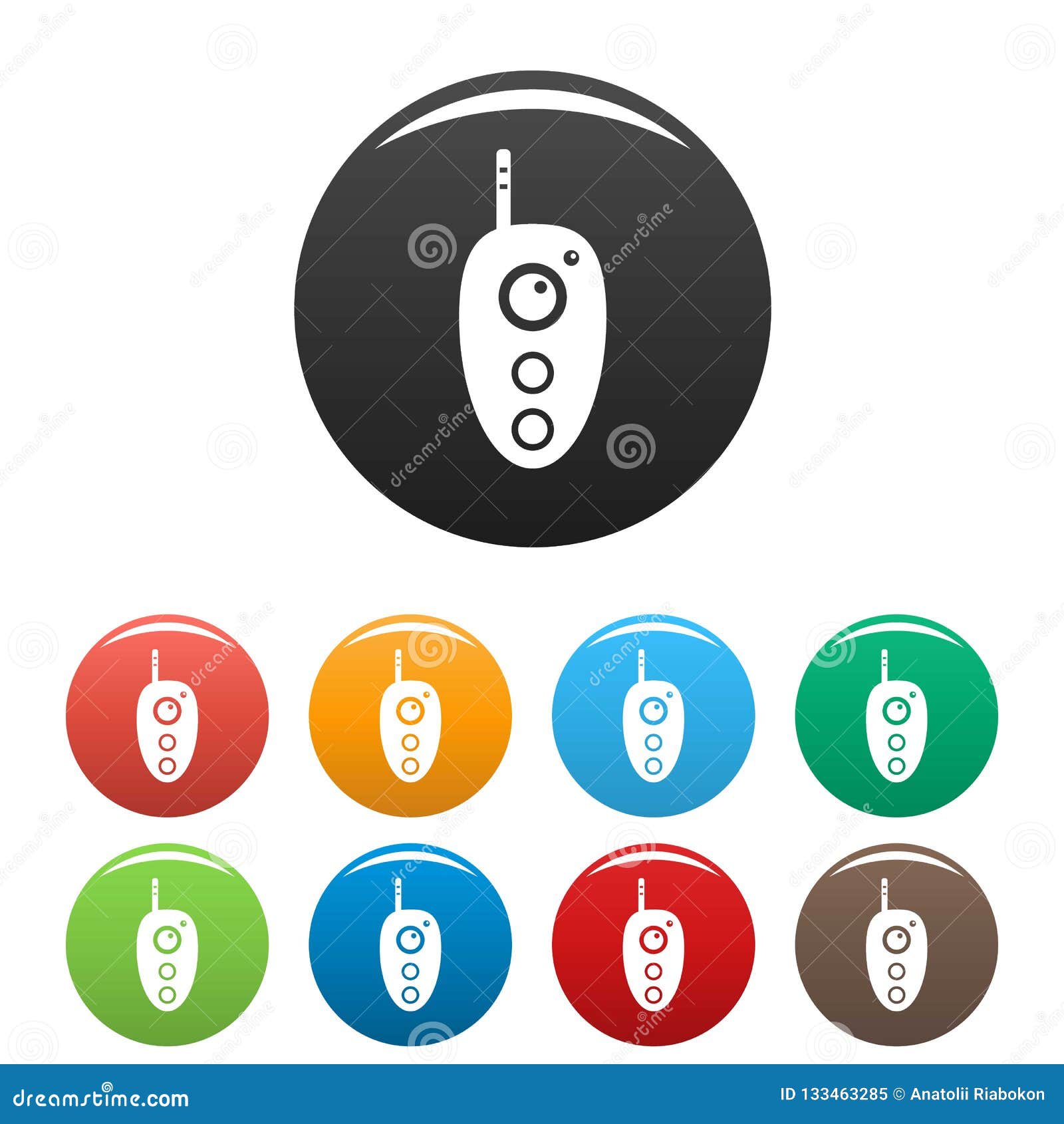 Remote Controller Icons Set Color Stock Vector - Illustration of media ...