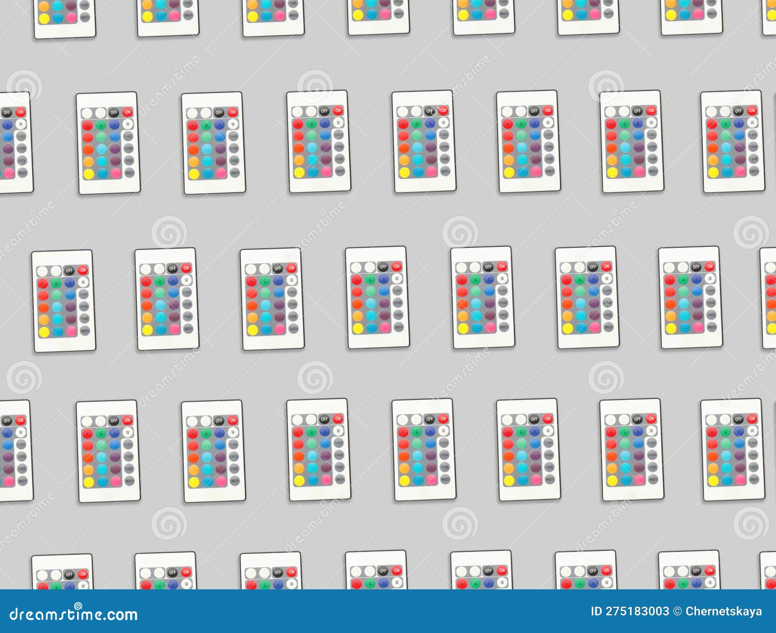 Remote Controller Pattern on Light Grey Background, Top View. Collage ...