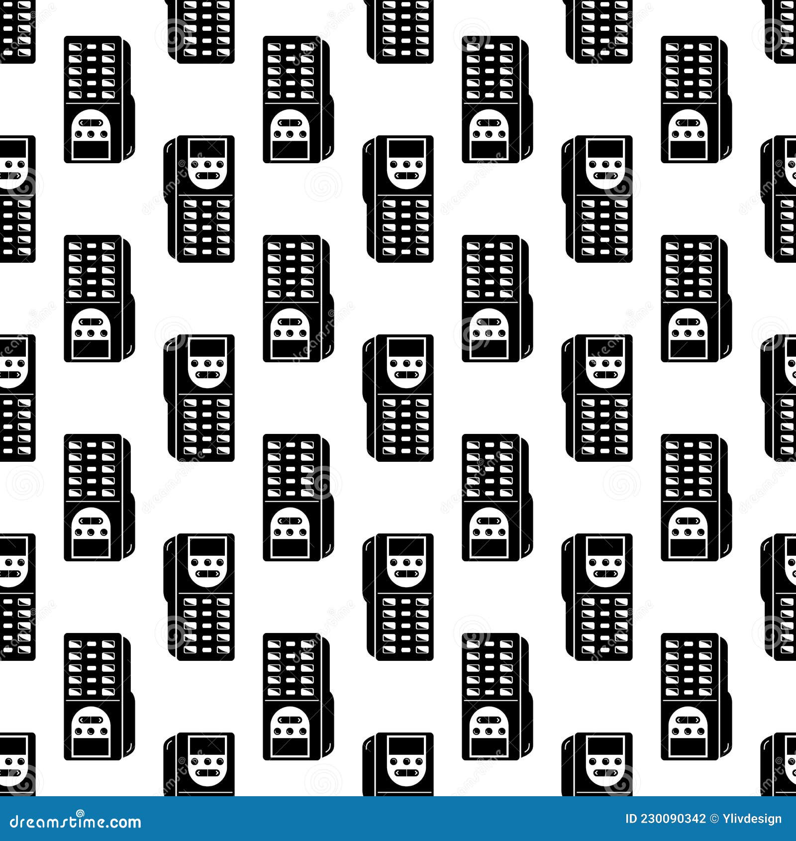 Remote Controller Pattern Seamless Vector Stock Vector - Illustration ...