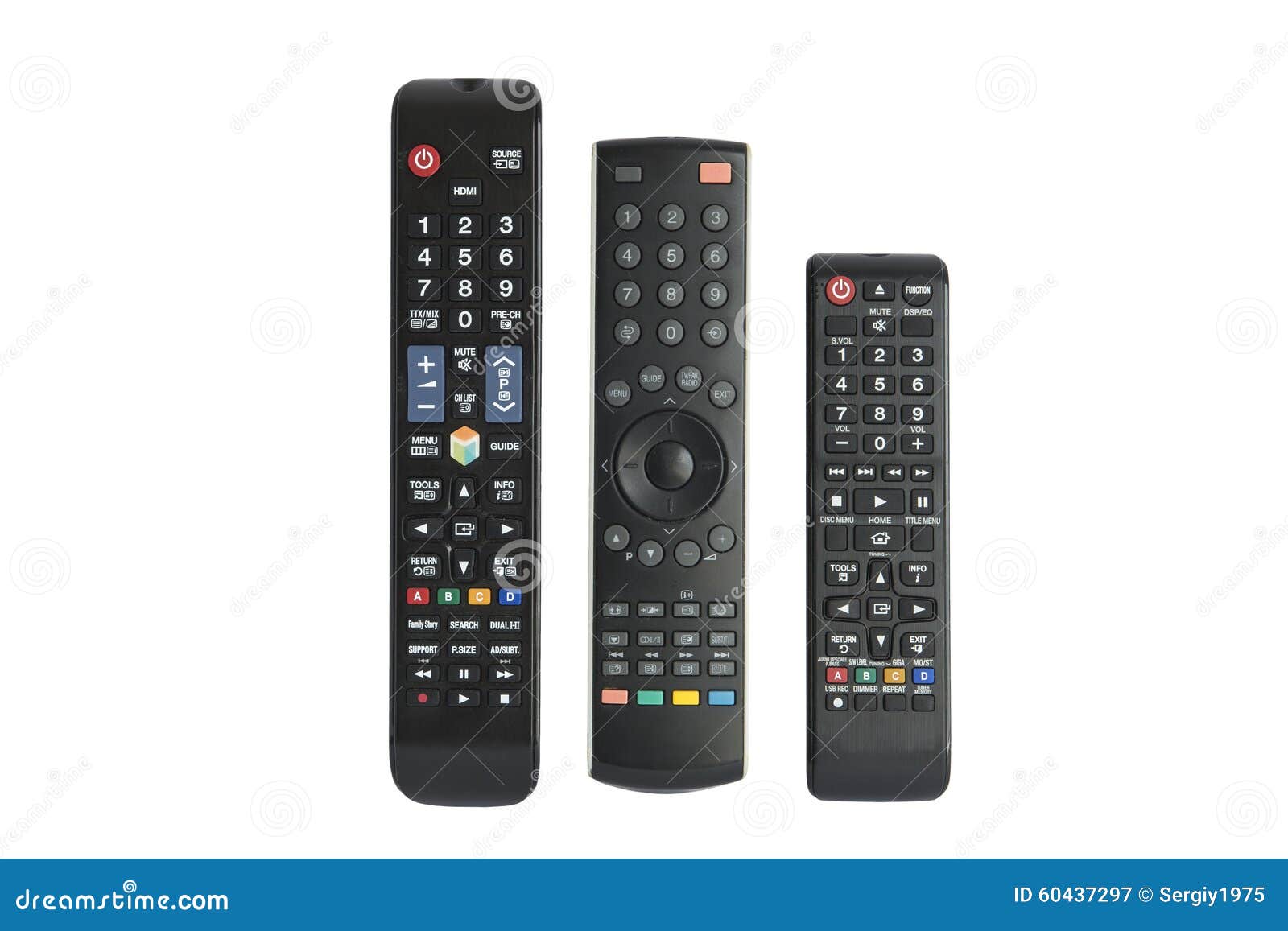 Remote Controls on White Background Stock Image - Image of modern ...