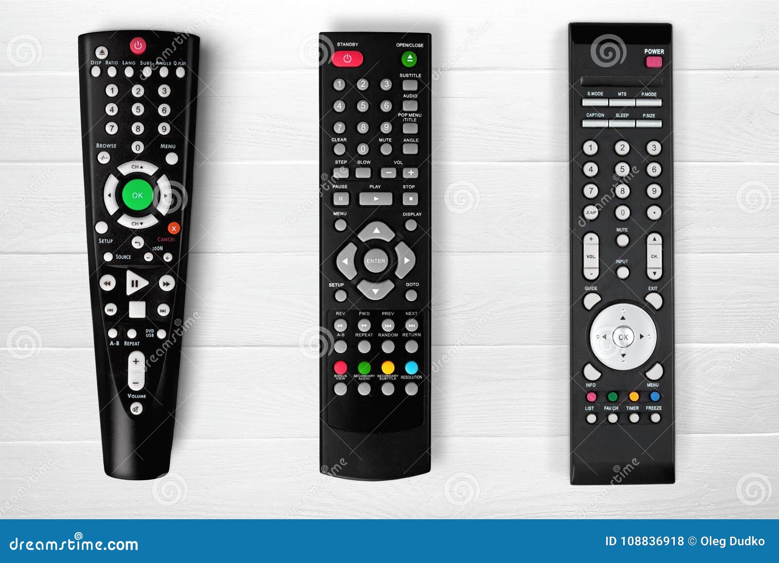 Remote Controls. on White Background Stock Photo - Image of black ...