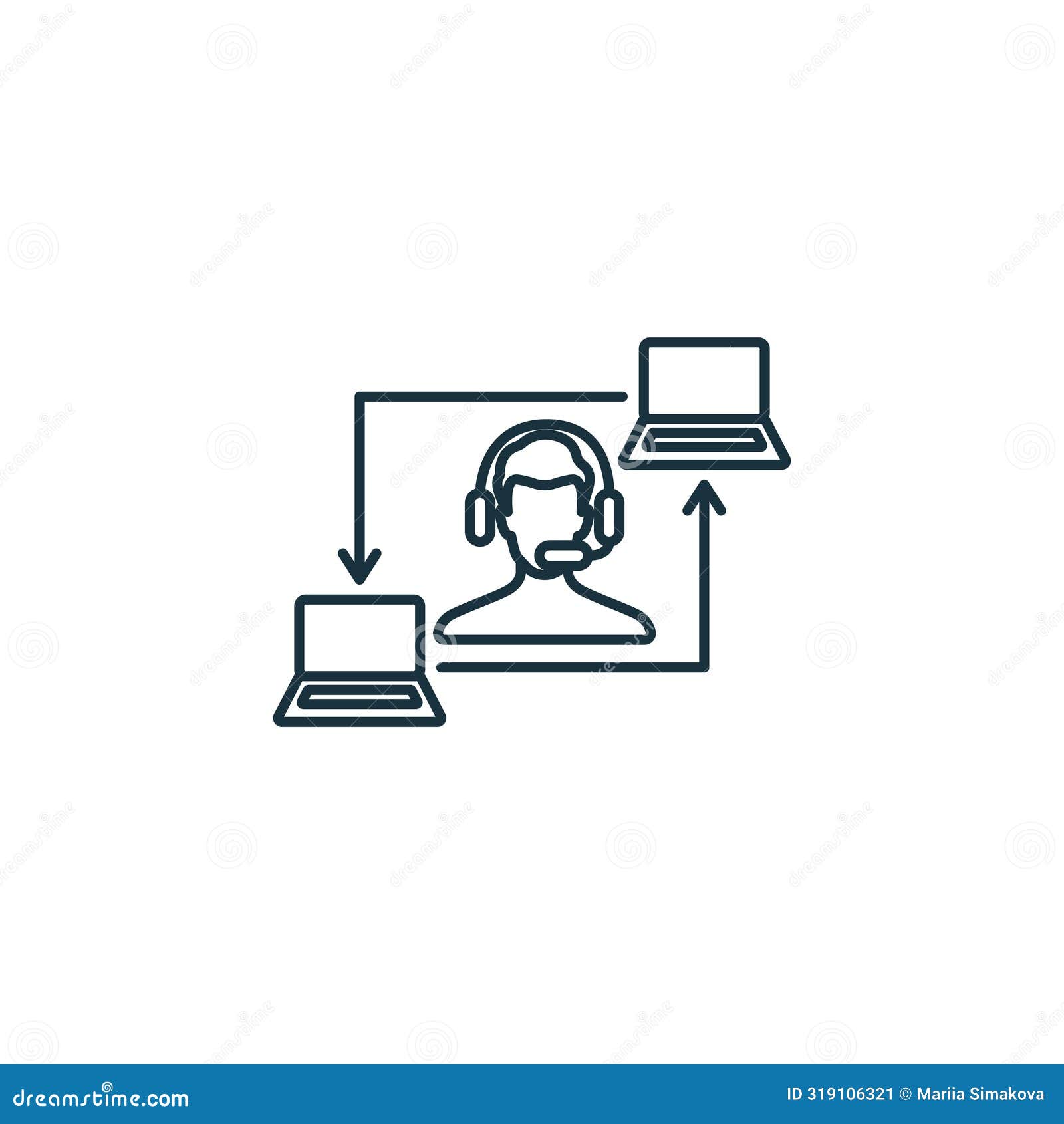 Remote Customer Support Icon. Monochrome Simple Remote Work Icon for ...