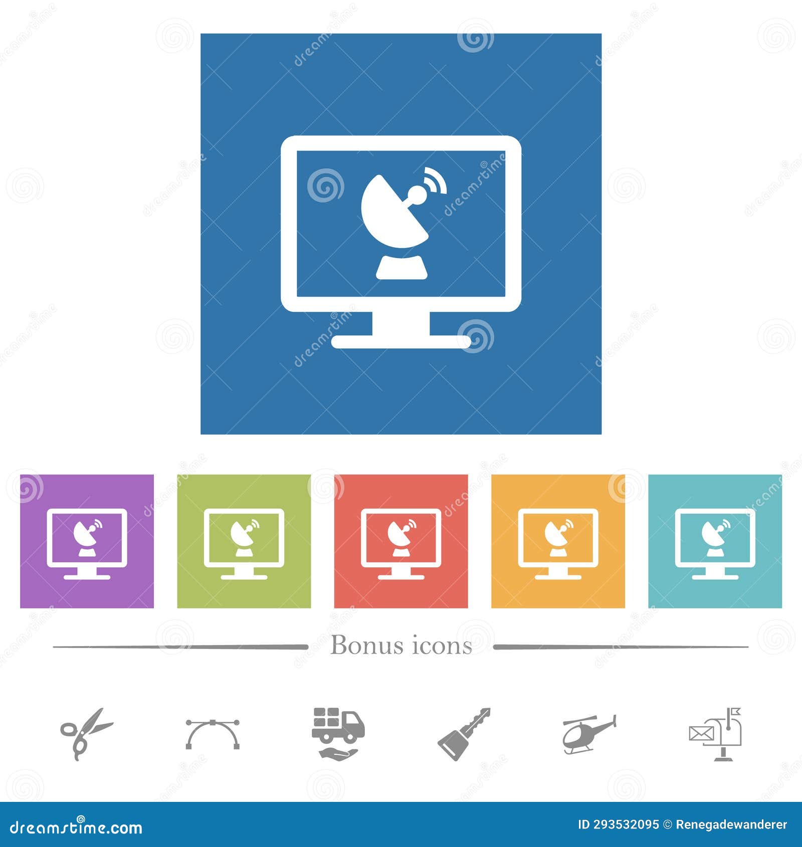 Remote Desktop Flat White Icons in Square Backgrounds Stock Vector ...