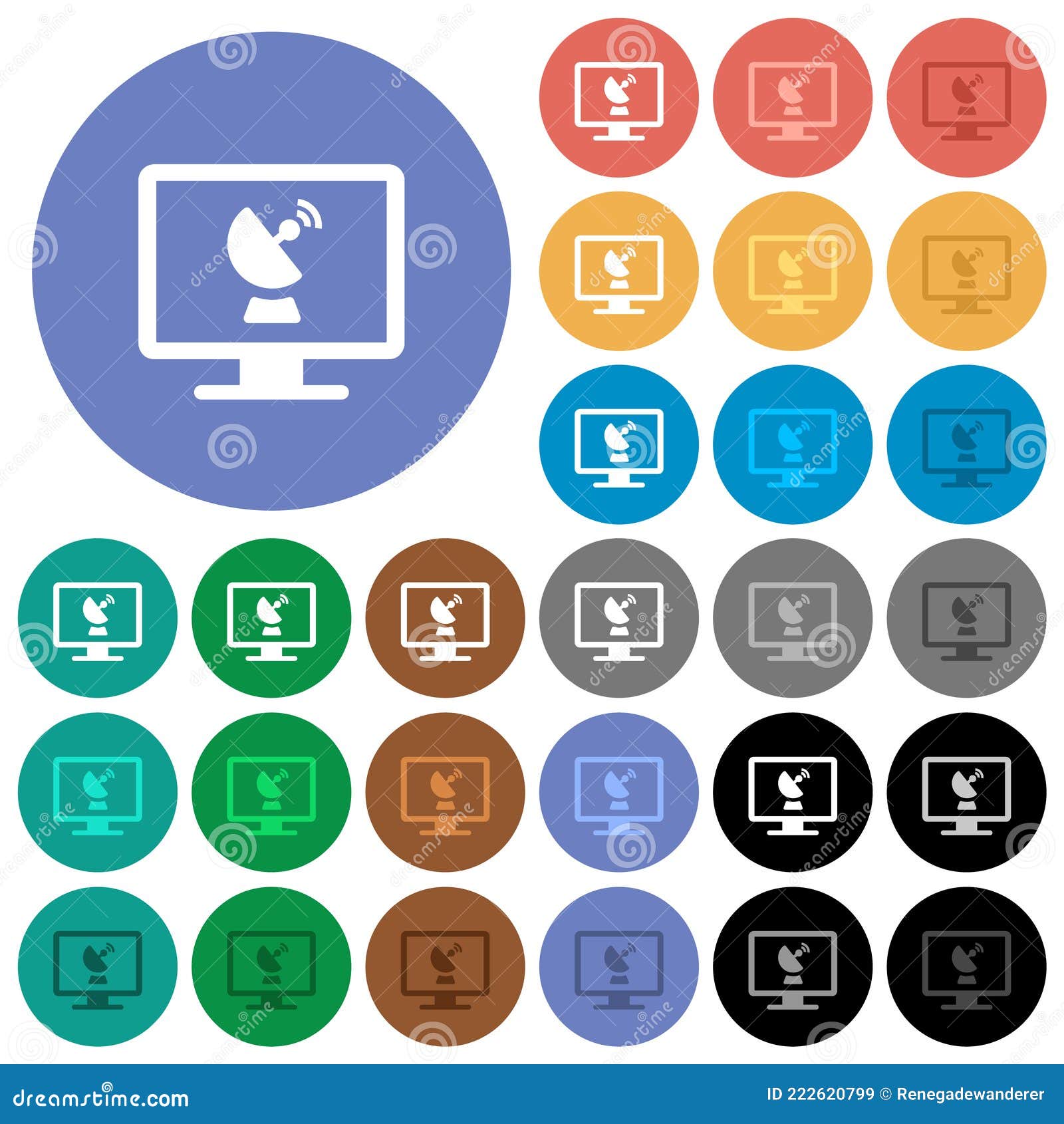 Remote Desktop Round Flat Multi Colored Icons Stock Vector ...