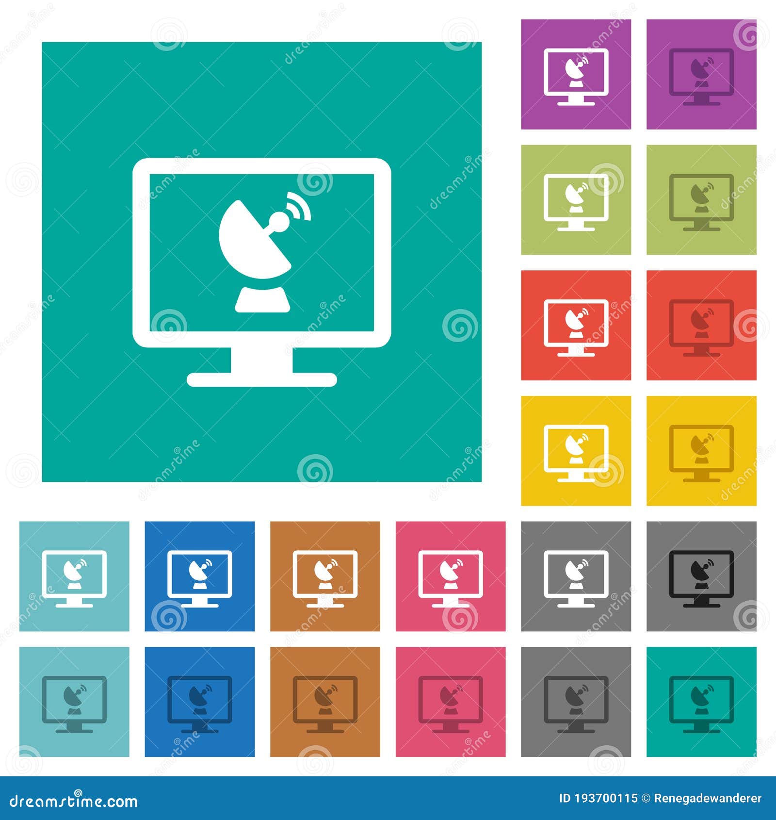 Remote Desktop Square Flat Multi Colored Icons Stock Illustration ...