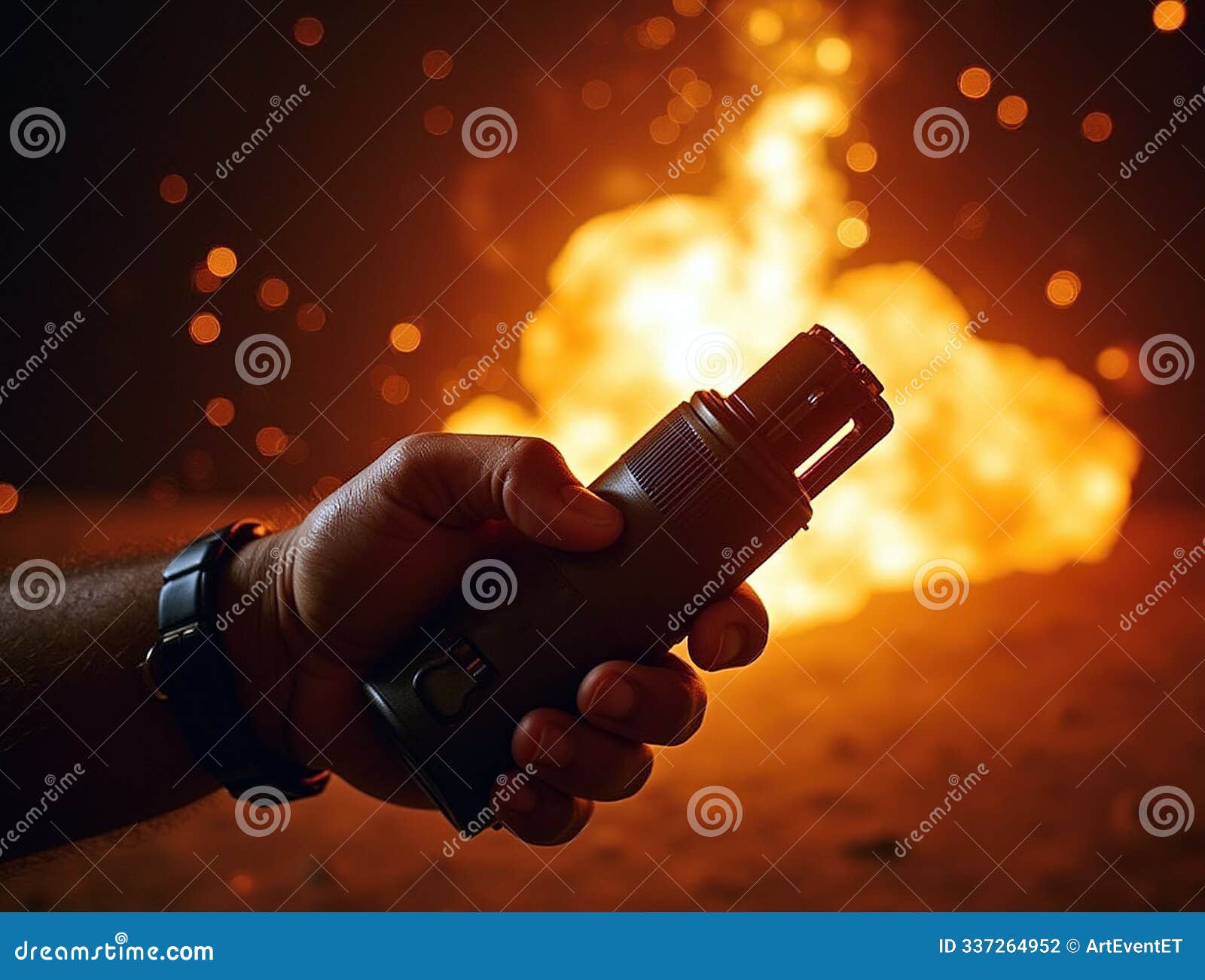 Remote Detonation Using Detonator in Person Hand Stock Illustration ...
