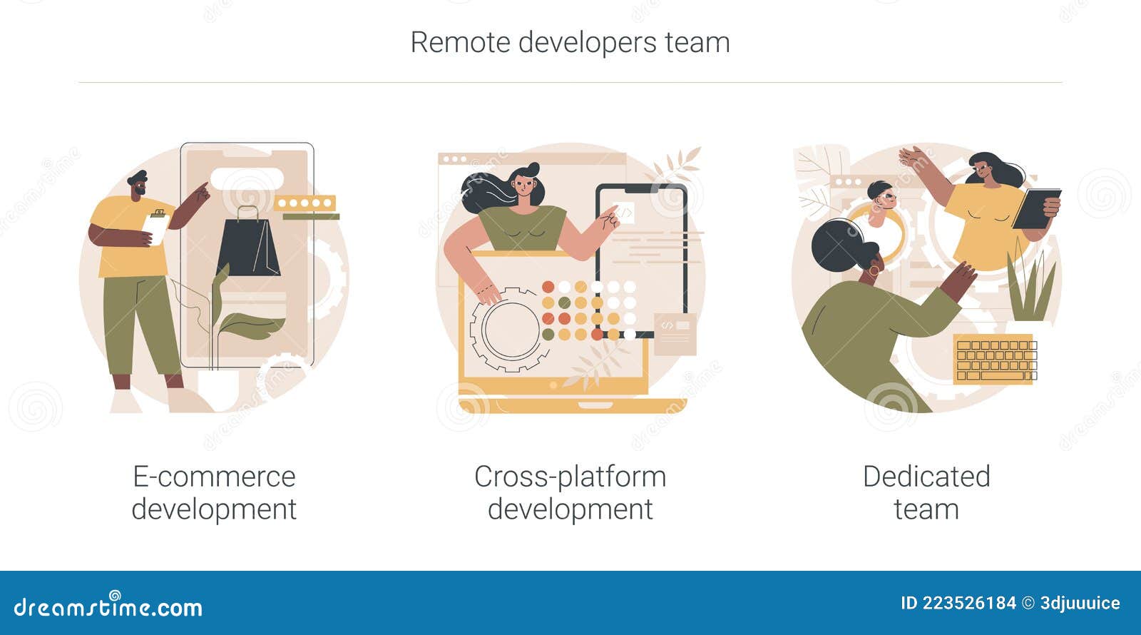 Remote Developers Team Abstract Concept Vector Illustrations ...