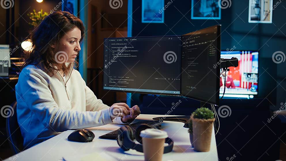 Remote it Employee Typing on Keyboard, Increasing Data Security Stock ...