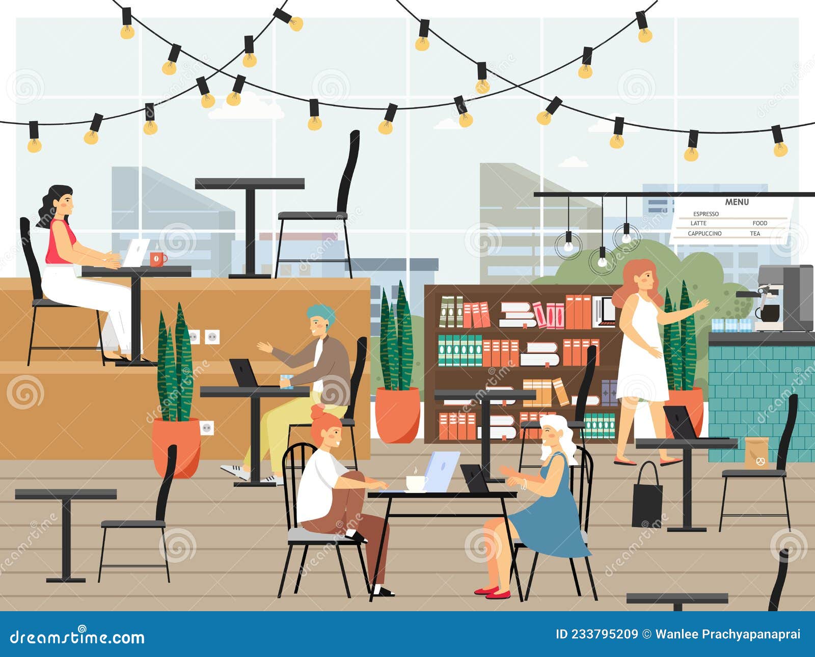 Remote Employees, Freelancers Sharing Open Common Space for Work ...