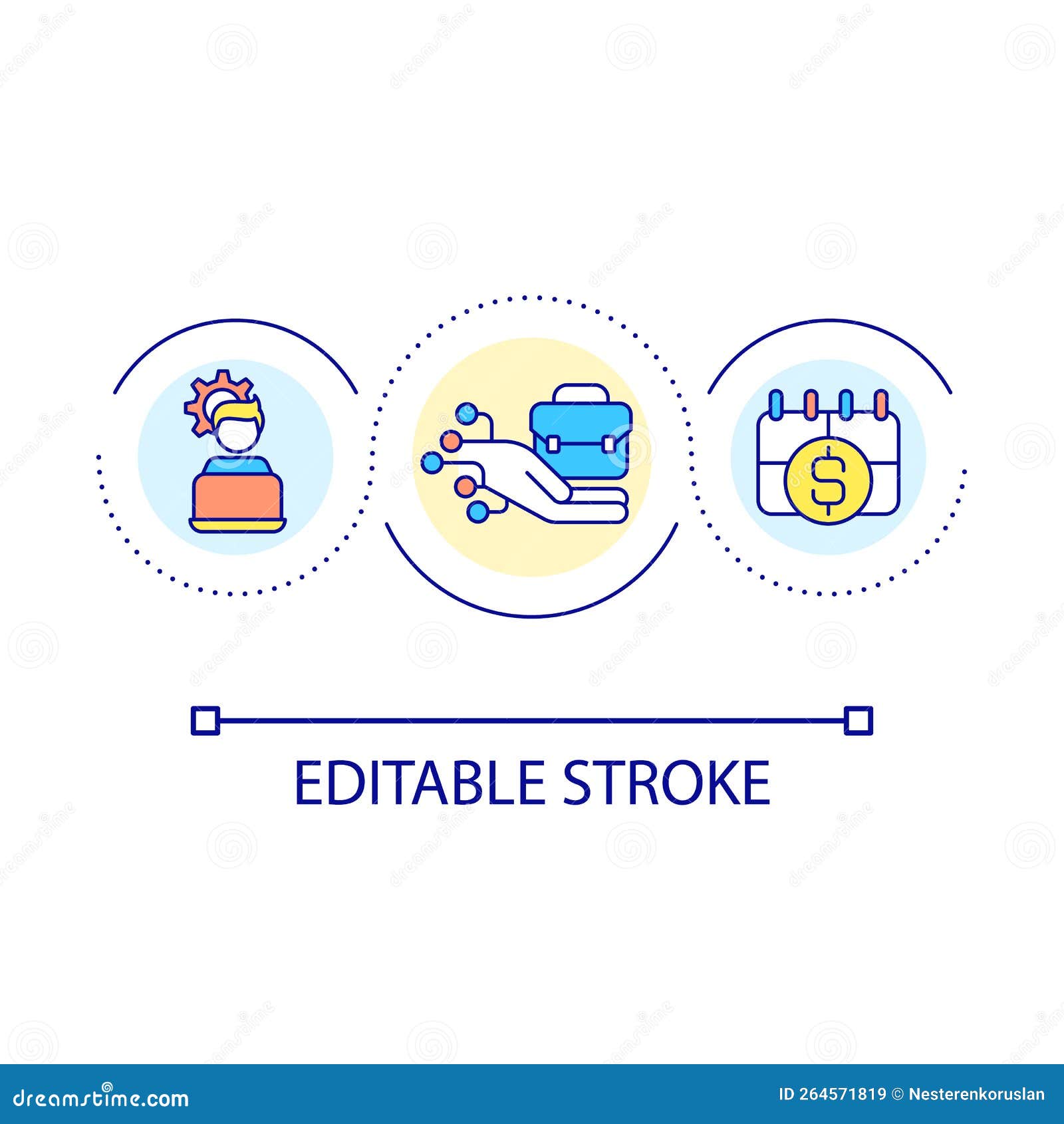 Remote Employer Loop Concept Icon Stock Vector - Illustration of ...