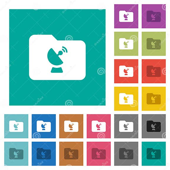 Remote Folder Square Flat Multi Colored Icons Stock Illustration ...