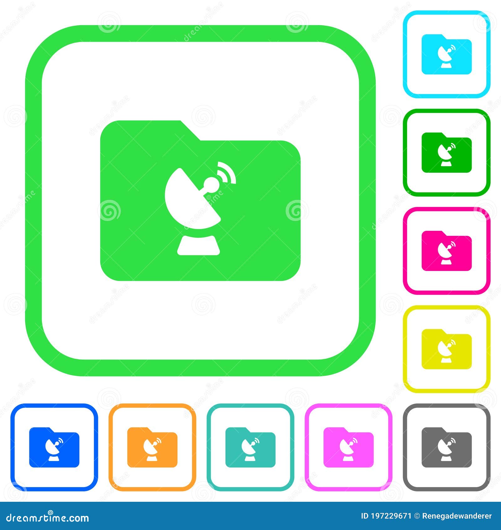 Remote Folder Vivid Colored Flat Icons Stock Vector - Illustration of ...