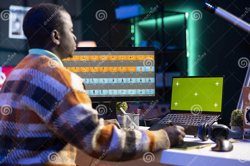 Remote Graphic Designer Using Advanced Editing Software and Isolated ...