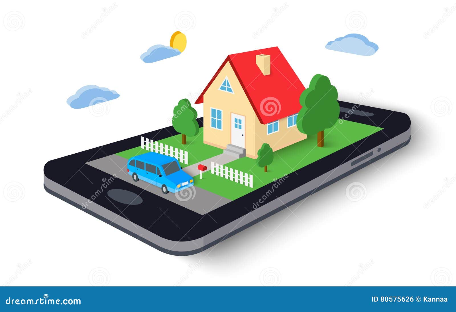 Remote Home Control Concept Icon. Vector Illustration Stock Vector ...