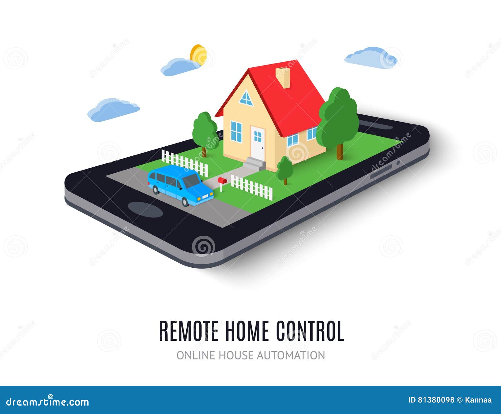 Remote Home Control Concept Icon. Vector Illustration Stock Vector ...