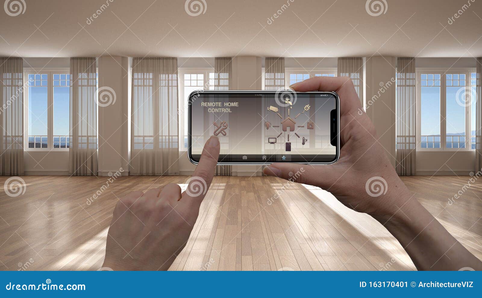 Remote Home Control System on a Digital Smart Phone Tablet. Device with ...