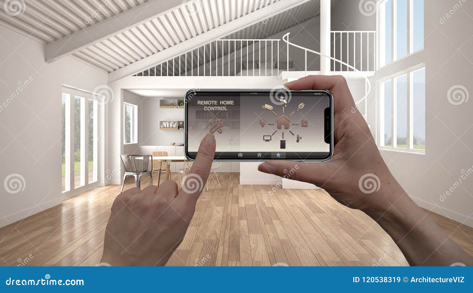 Remote Home Control System on a Digital Smart Phone Tablet. Device with ...