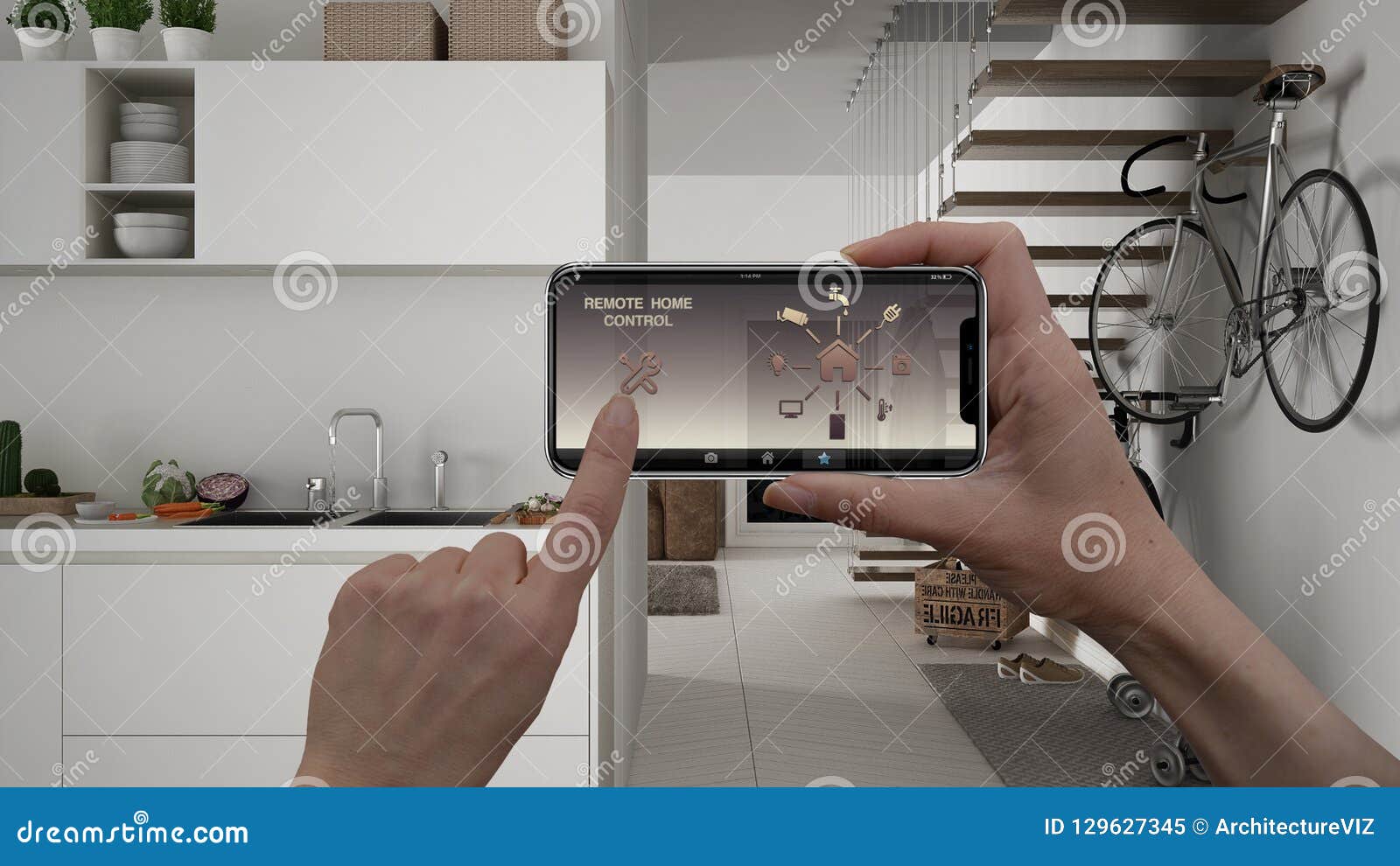 Remote Home Control System on a Digital Smart Phone Tablet. Device with ...