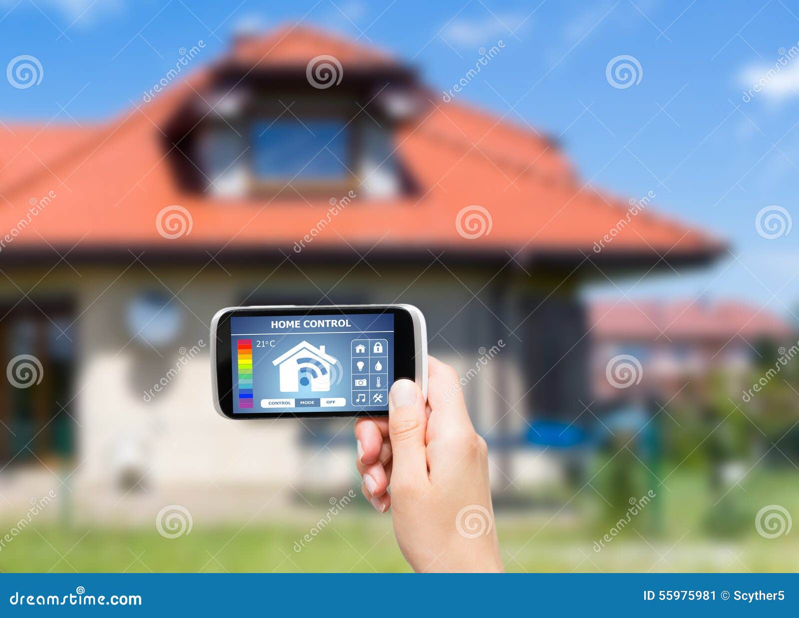 Remote Home Control System on a Digital Tablet. Stock Image - Image of ...