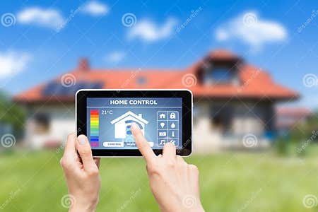 Remote Home Control System on a Digital Tablet. Stock Image - Image of ...