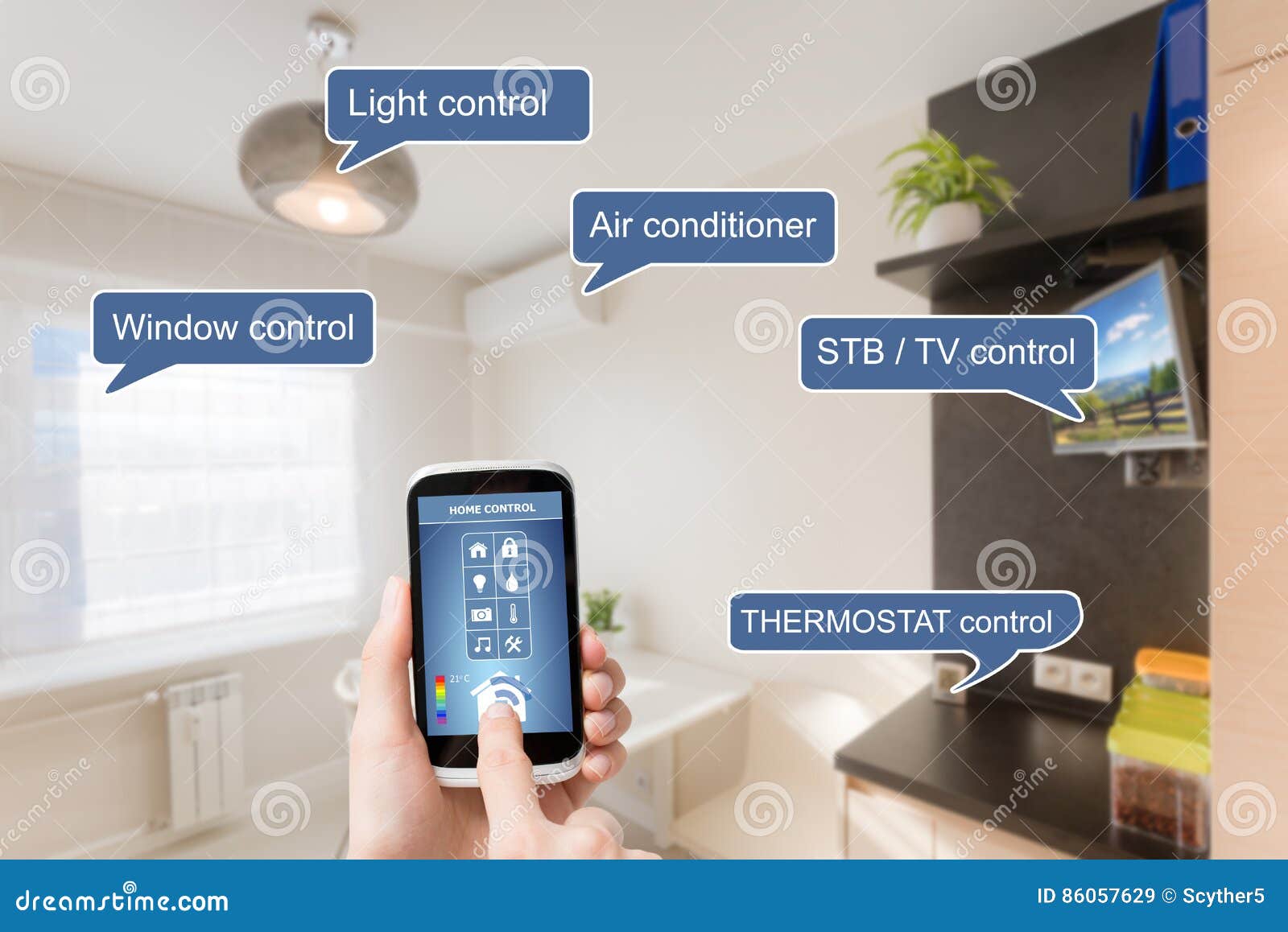 Remote Home Control System on a Smart Phone. Stock Image - Image of ...