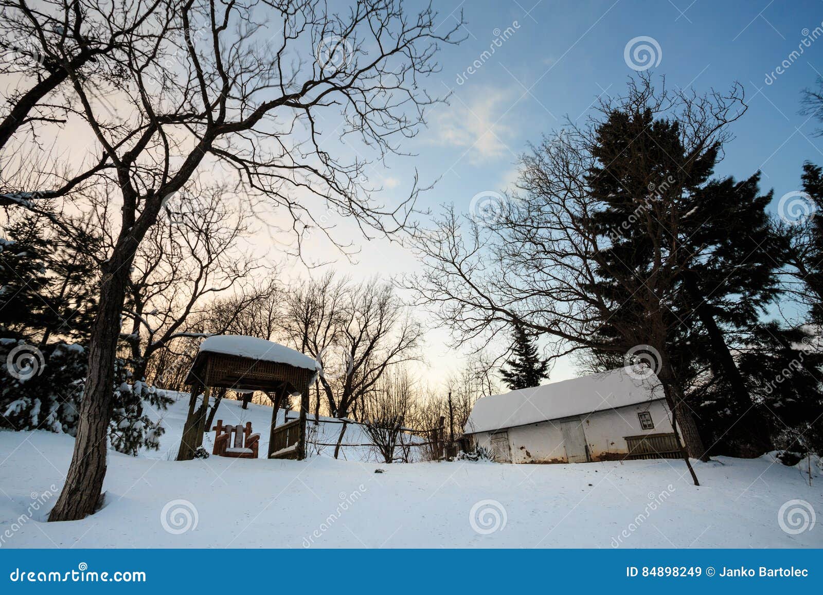 Remote house stock image. Image of fence, empty, cowered - 84898249