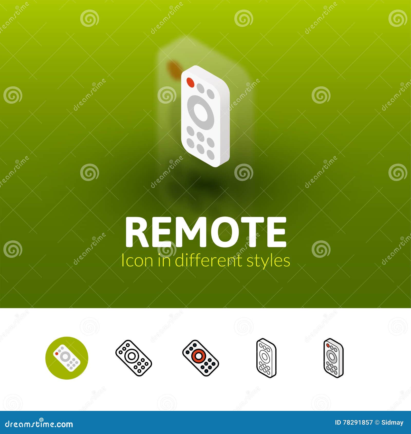 Remote Icon in Different Style Stock Vector - Illustration of colorful ...