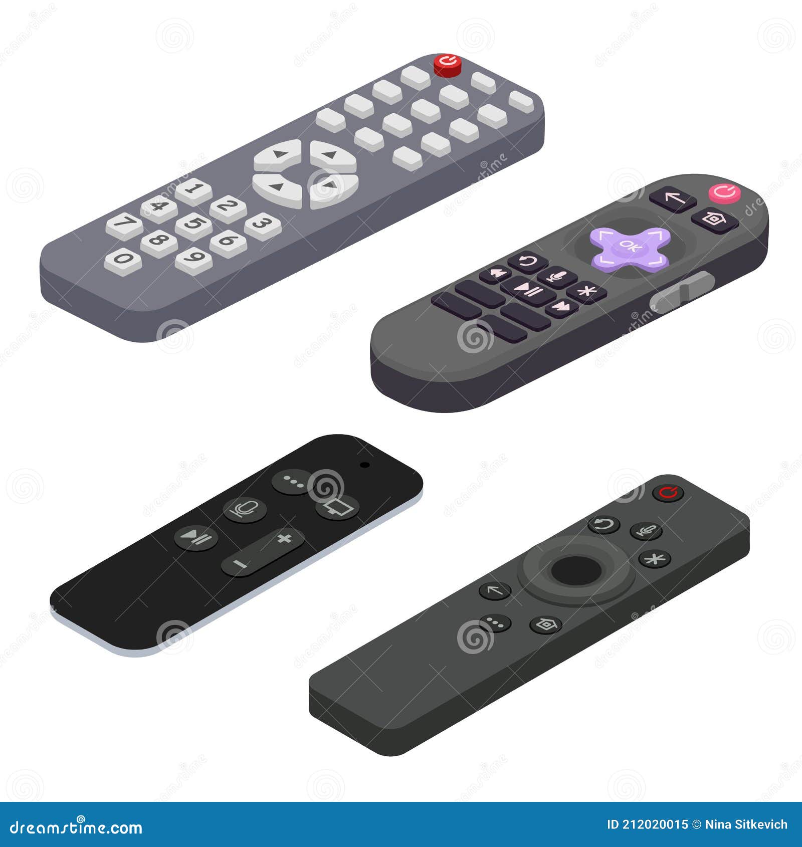 Remote Icons Set, Isometric Style Stock Vector - Illustration of smart ...