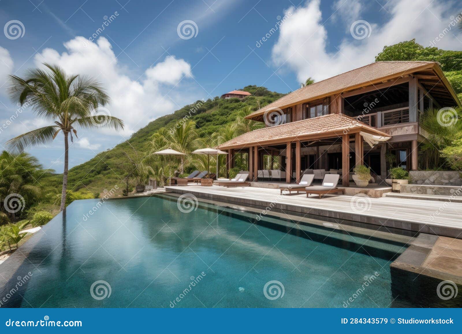Remote Island Getaway with Luxury Villa, Private Beach and Pool Stock ...