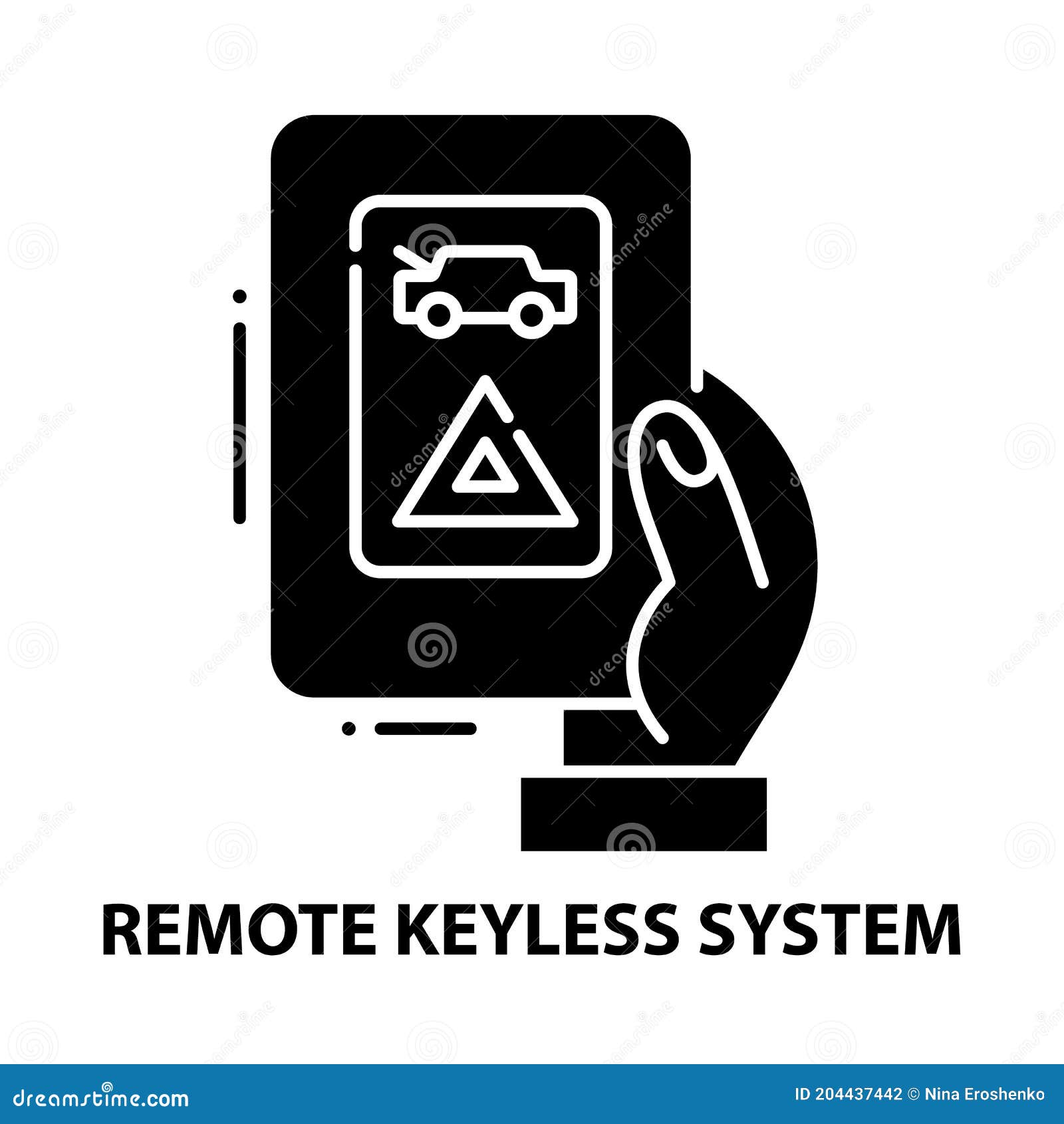 Remote Keyless System Icon, Linear Isolated Illustration, Thin Line ...