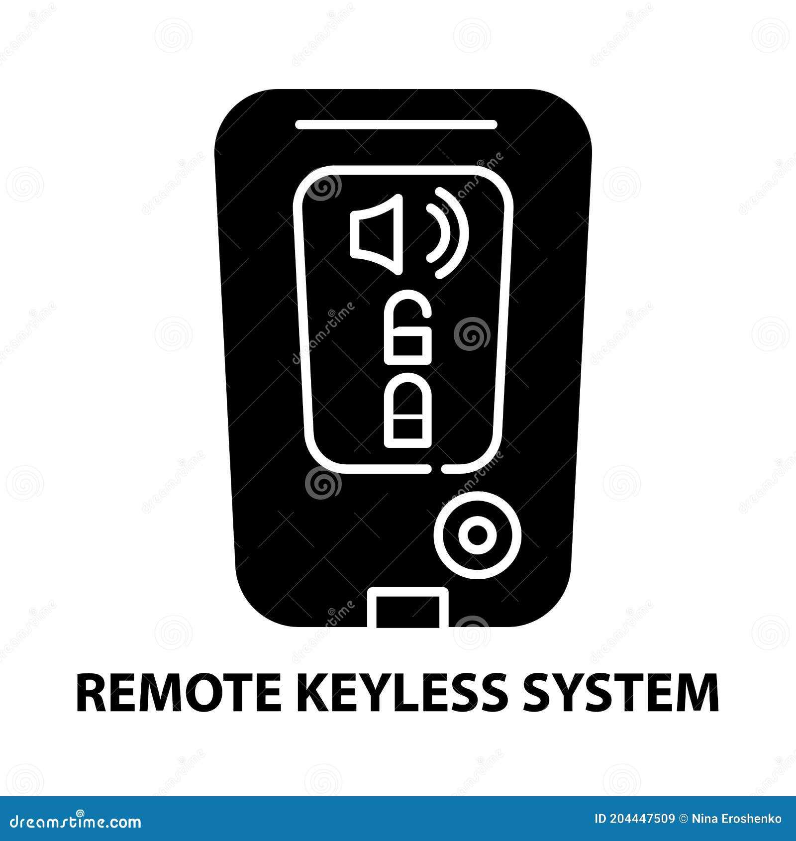 Remote Keyless System Icon, Linear Isolated Illustration, Thin Line ...