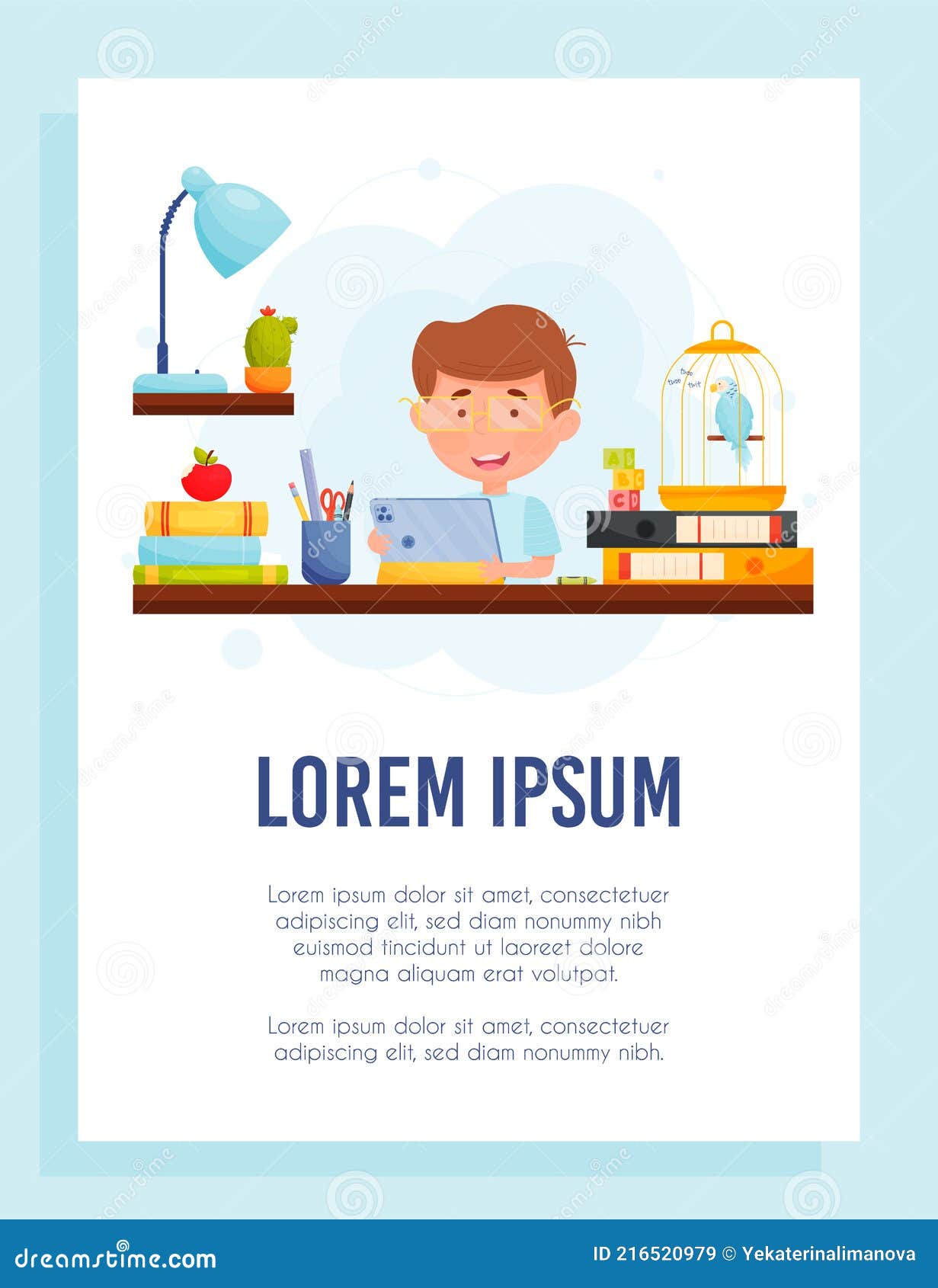 Remote learning concept stock vector. Illustration of computer - 216520979