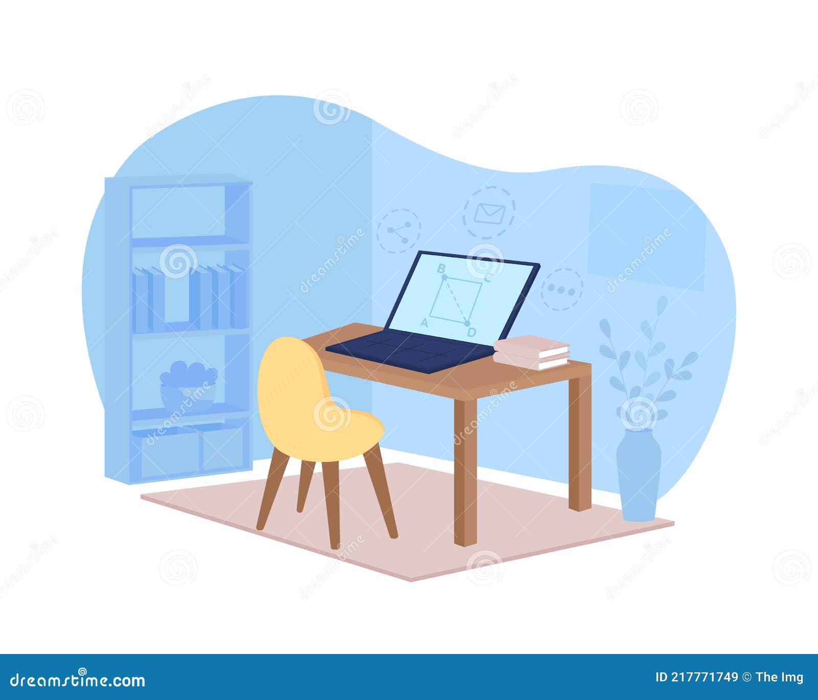 Remote Learning 2D Vector Web Banner, Poster Stock Vector ...