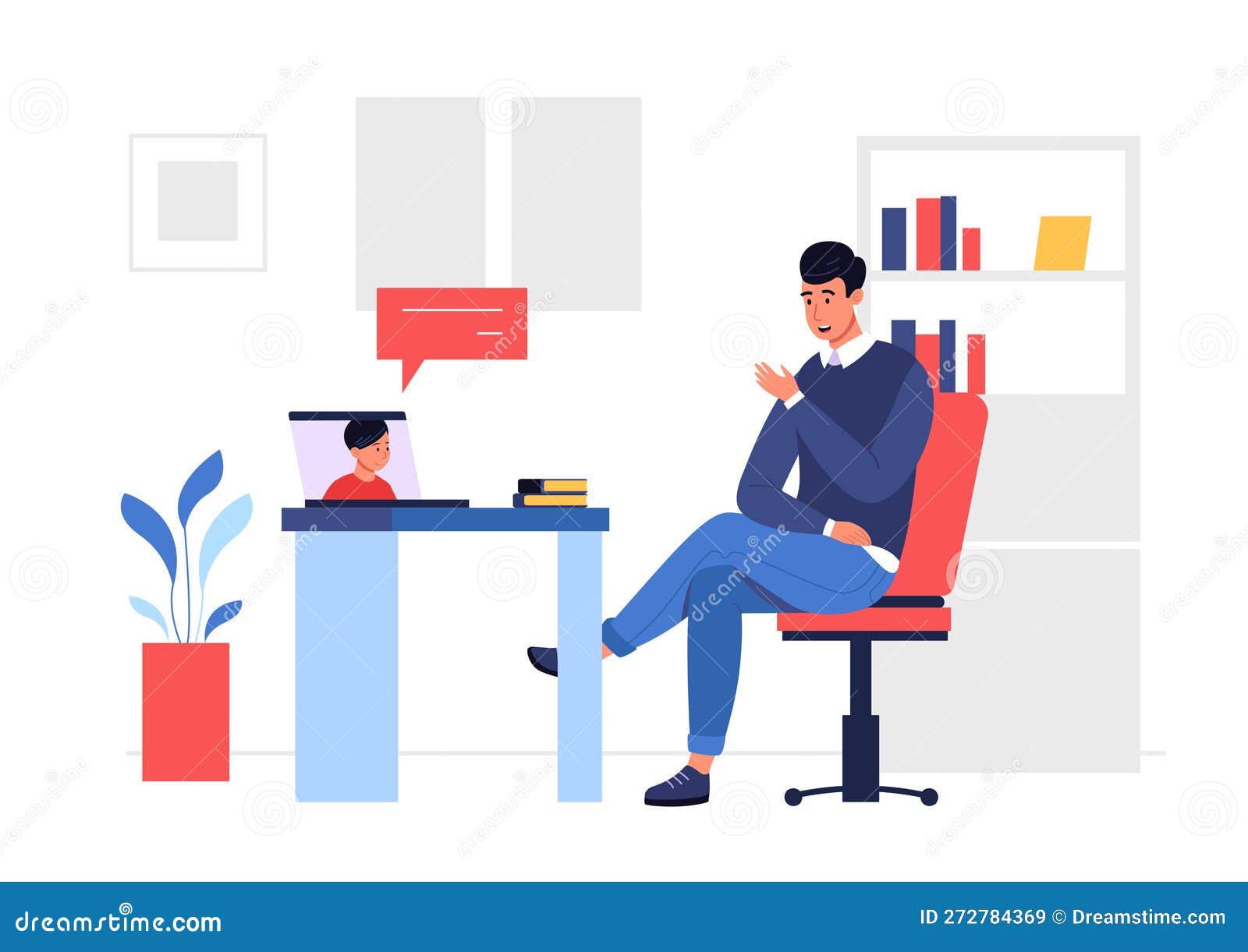 Remote Lessons. Vector Online Education Concept with Students Stock ...