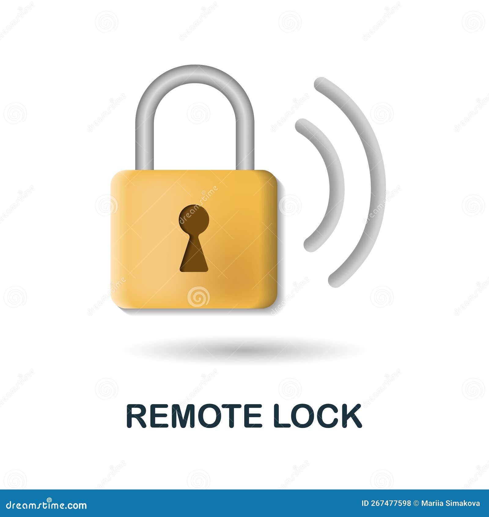 Remote Lock Icon. 3d Illustration from Security Collection Stock Vector ...